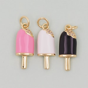 Gold Ice Cream Charms,18k Gold Filled Ice Cream Pendant,cute Ice Cream ...