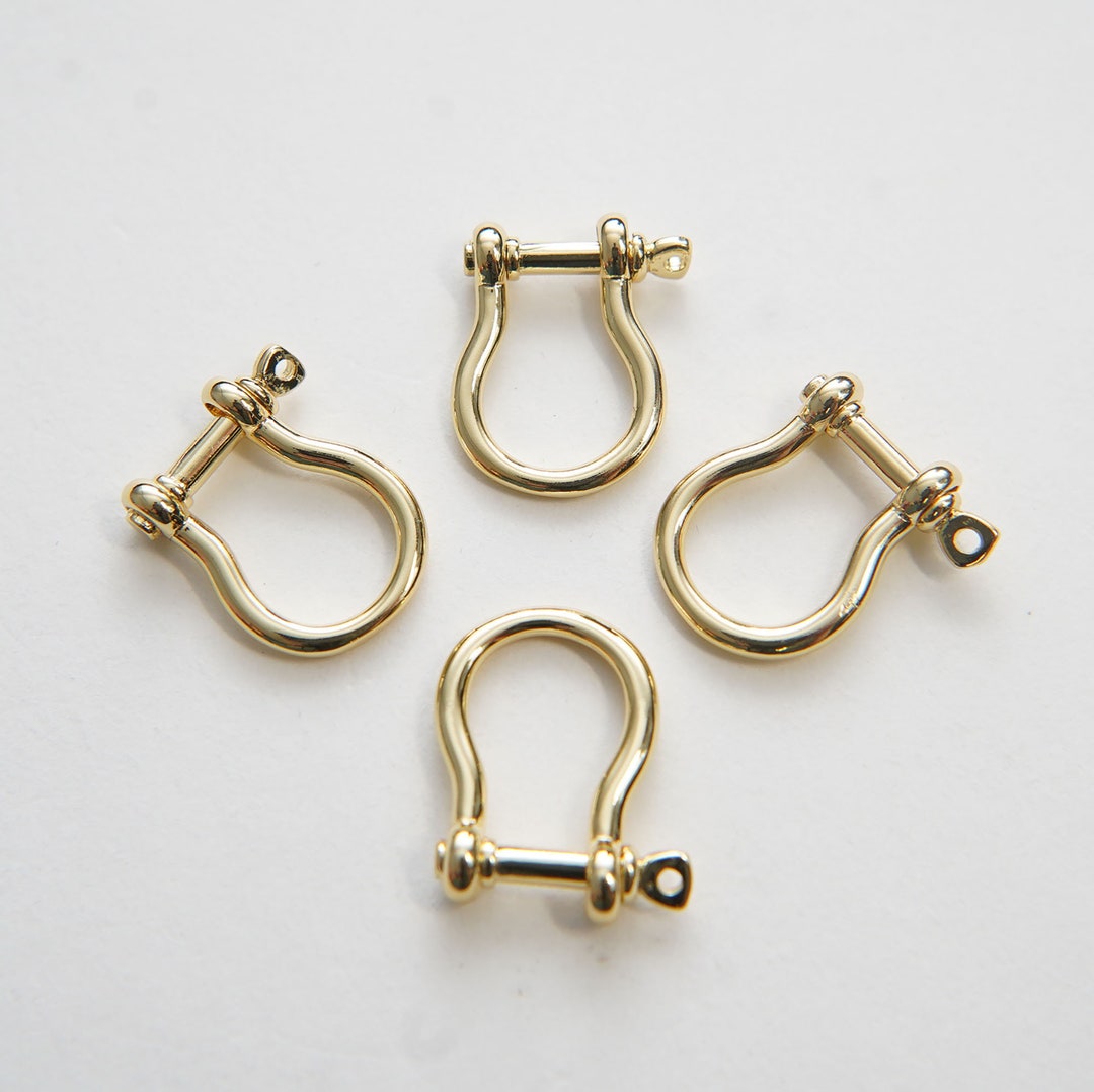 18K Gold Filled Carabiner Horse Shoe Screw Clasp,screw Clasp U Shape ...