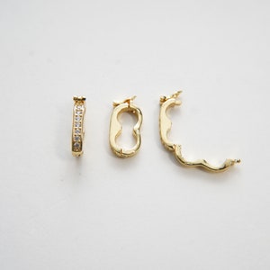 18k Gold Shortener Enhancer Clasp for Bracelet Necklace, Gold CZ Zircon ...