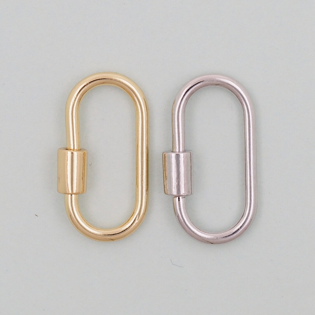 18K Gold Filled Oval Carabiner Clasp,buckle Clasp,carabiner Screw Clasp ...