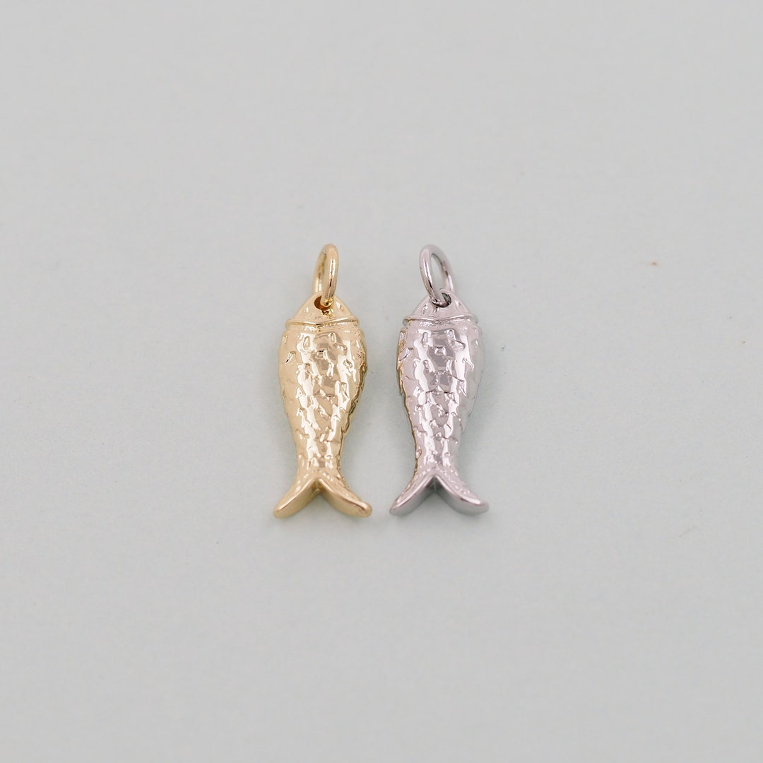 Gold Fish Charms,18k Gold Filled Fish Pendant,fish Charm Bracelet ...