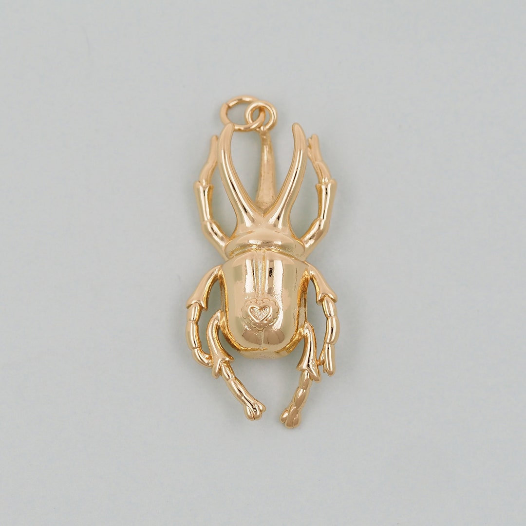 Gold Beetle Charms,18k Gold Filled Beetle Pendant,beetle Charm Bracelet ...