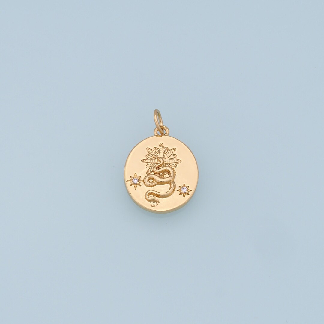 Gold Snake Star Charms,18k Gold Filled Starburst Pendant,cz North Star ...