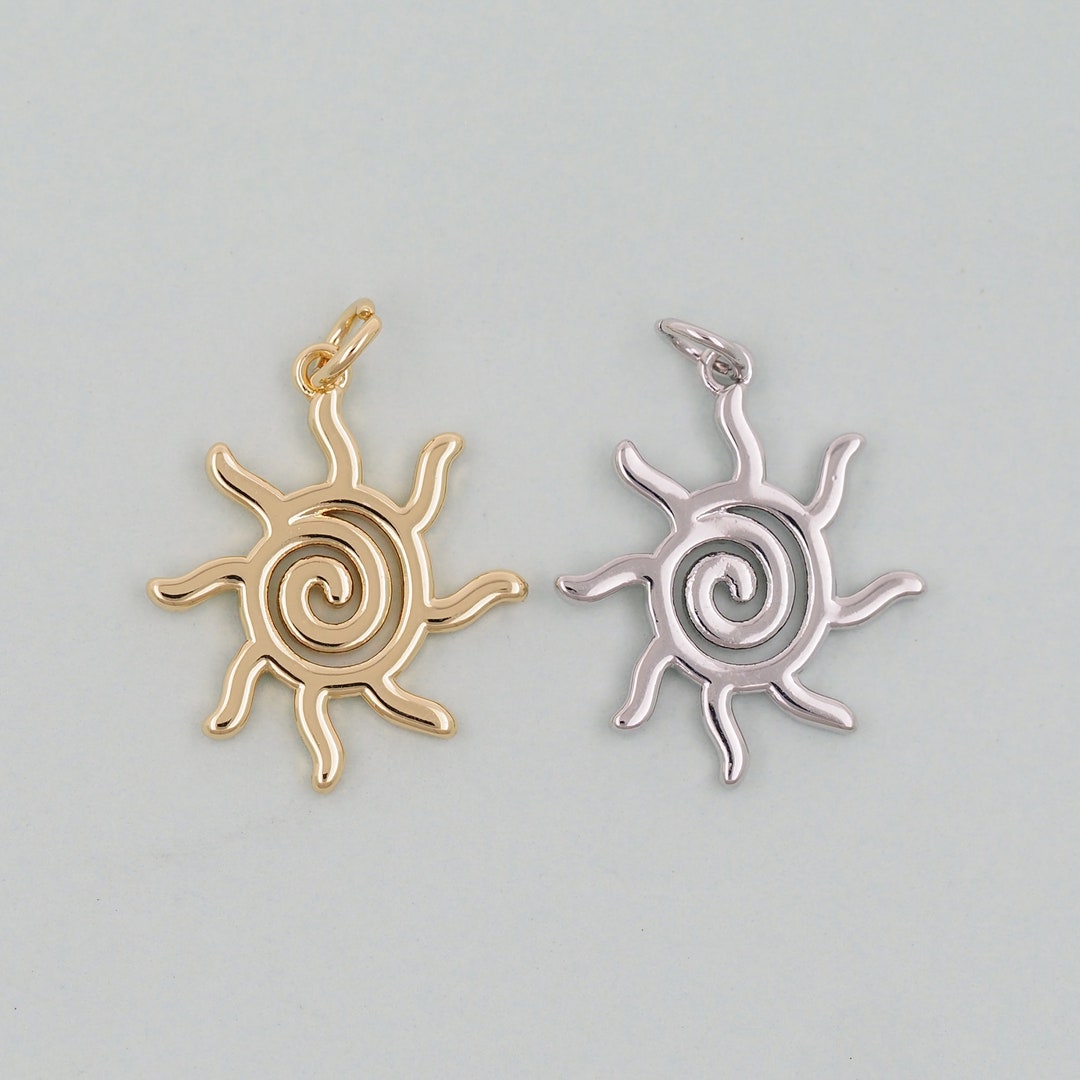 Gold Sun Charms,18k Gold Filled Sun Pendant,celestial Charm Bracelet ...