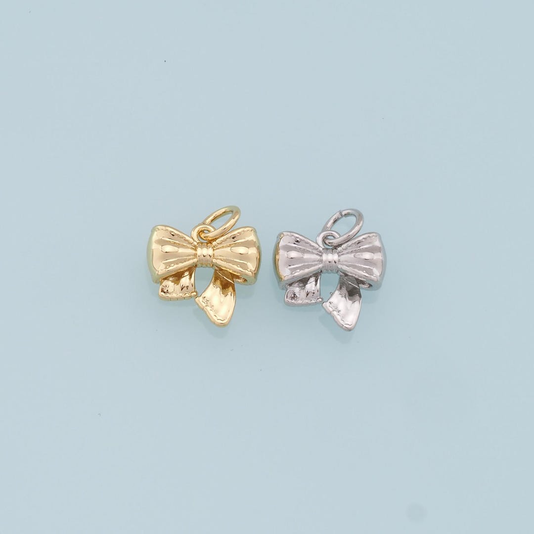 Gold Bow Charms,18k Gold Filled Bow Pendant,bow Tie Charm Bracelet ...