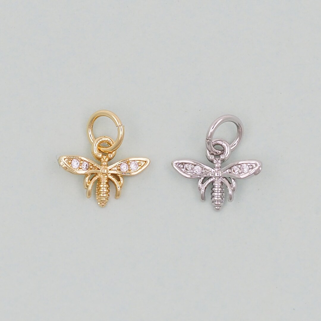 Gold Bee Charms,18k Gold Filled Bee Pendant,bee Charm Bracelet Necklace ...