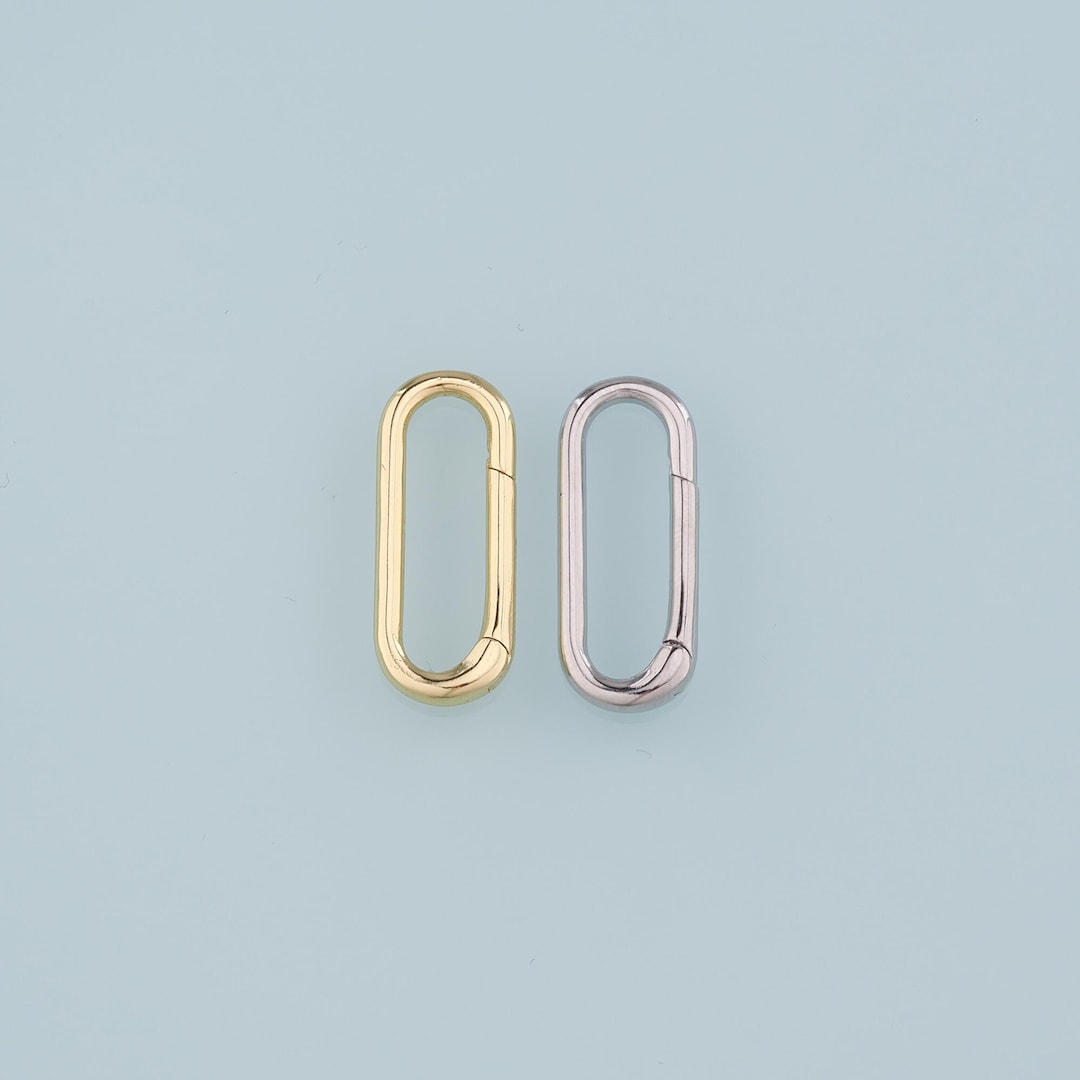 18K Gold Filled Oval Carabiner Clasp,carabiner Lock Connector,spring ...