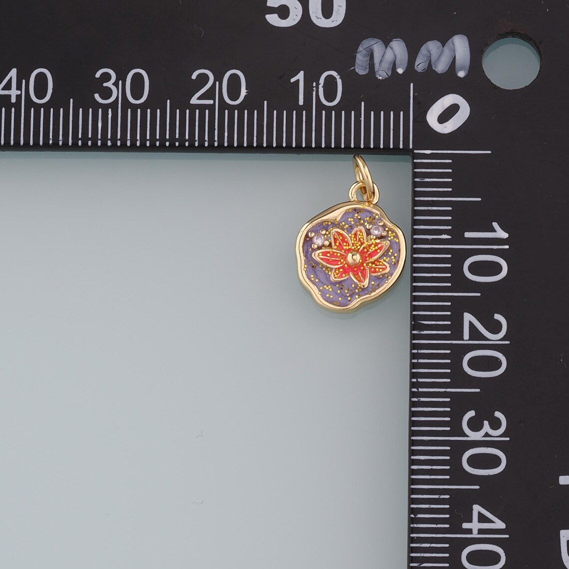 Gold Flower Charms,18k Gold Filled Flower Pendant,enamel Flower Charm ...
