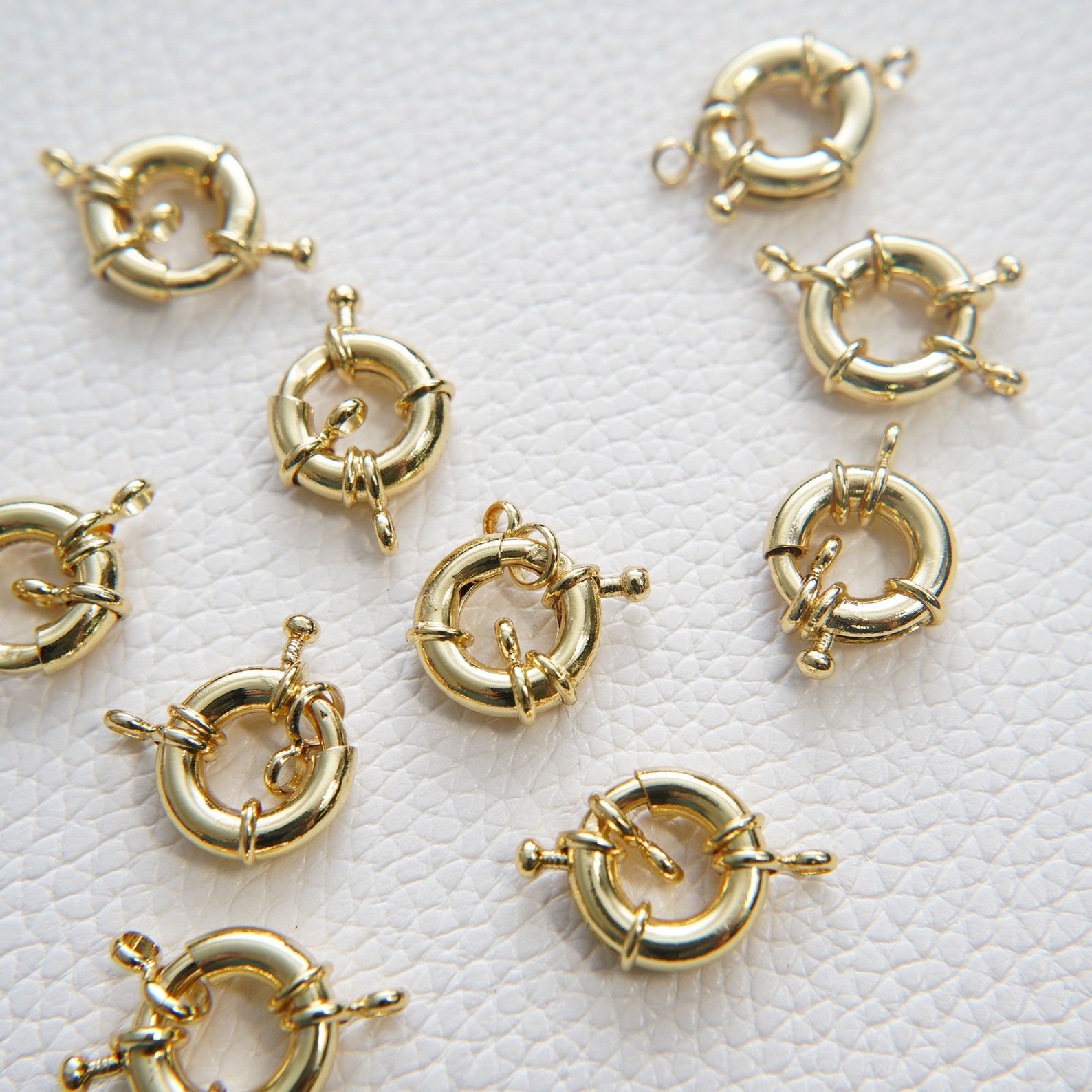 24K Gold Filled Sailor Clasp, Two Clasps Large Spring Ring Include ...