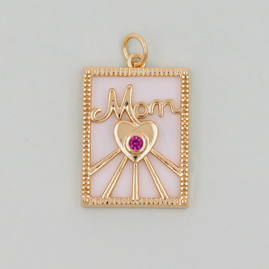 Gold Mom Charms,18k Gold Filled Shell Mom Pendant,mom Charm Bracelet ...