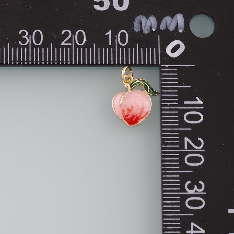 18K Gold Filled Peach Pendant,enamel Fruit Charm Bracelet Necklace for ...
