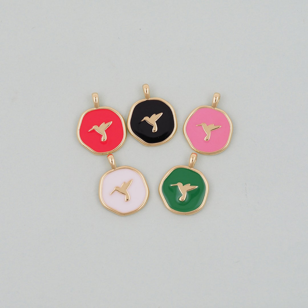 Gold Bird Charms,18k Gold Filled Bird Pendant,enamel Bird Charm ...