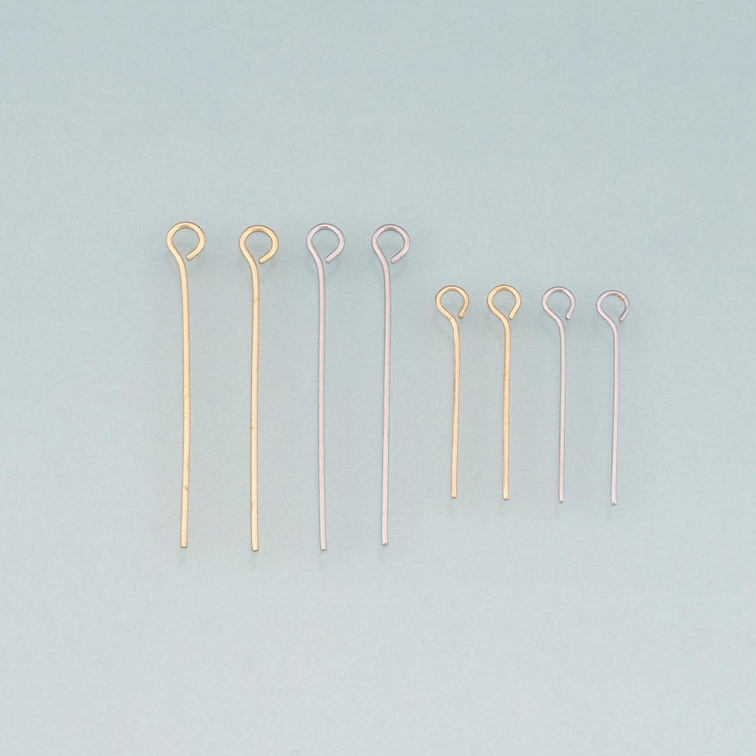 100pcs 18K Gold Filled Eye Head Pins for DIY Jewelry Making Supply - Etsy