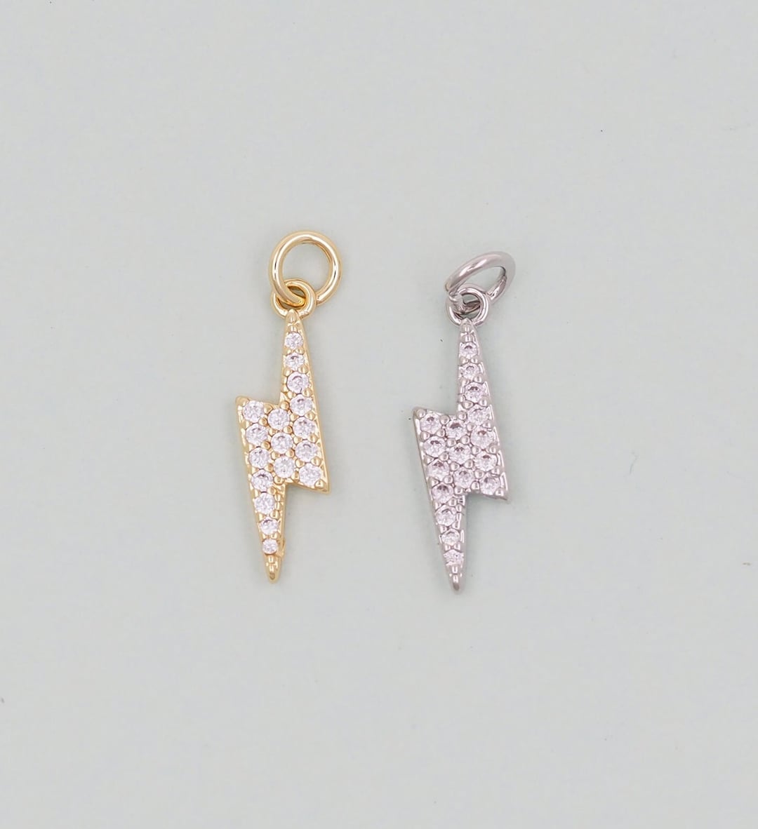 Gold Lightning Charms,18k Gold Filled Tiny Lightning Pendant,silver ...