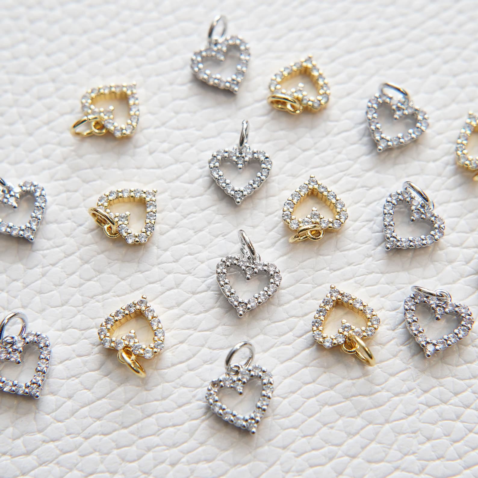 Gold Tiny Heart Charms,18k Gold Filled Heart Pendant,cz Micro Pave ...