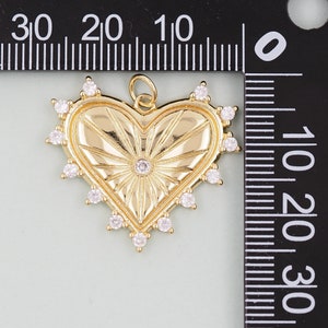 Gold Heart Charms,18k Gold Filled Heart Pendant,spiked Heart Charm ...
