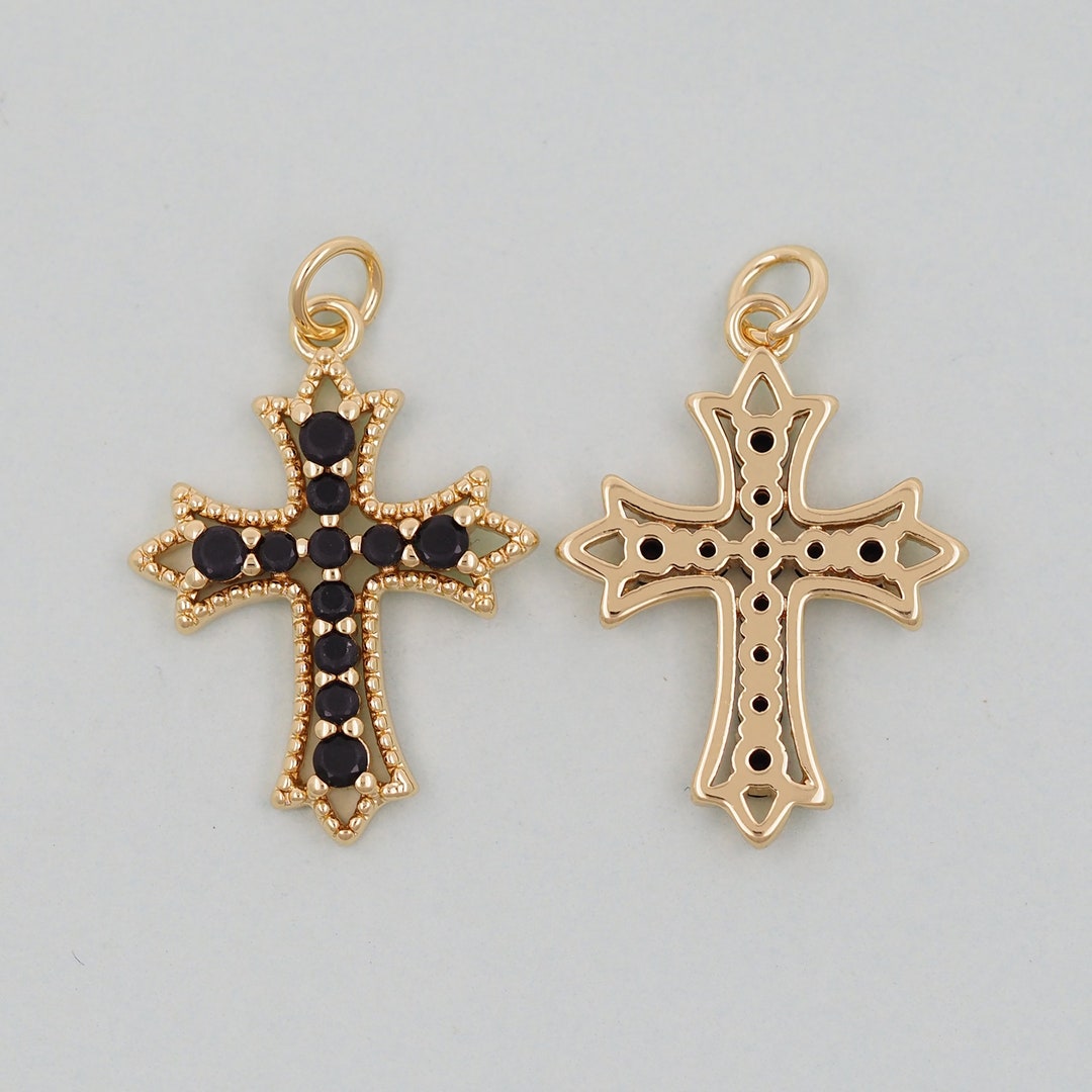Gold Cross Charms,18k Gold Filled Cross Pendant,cross Charm Bracelet ...