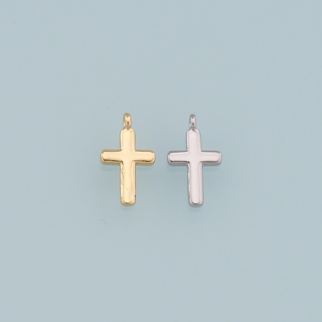 Gold Mini Cross Charms,18k Gold Filled Cross Pendant,religion Charm ...