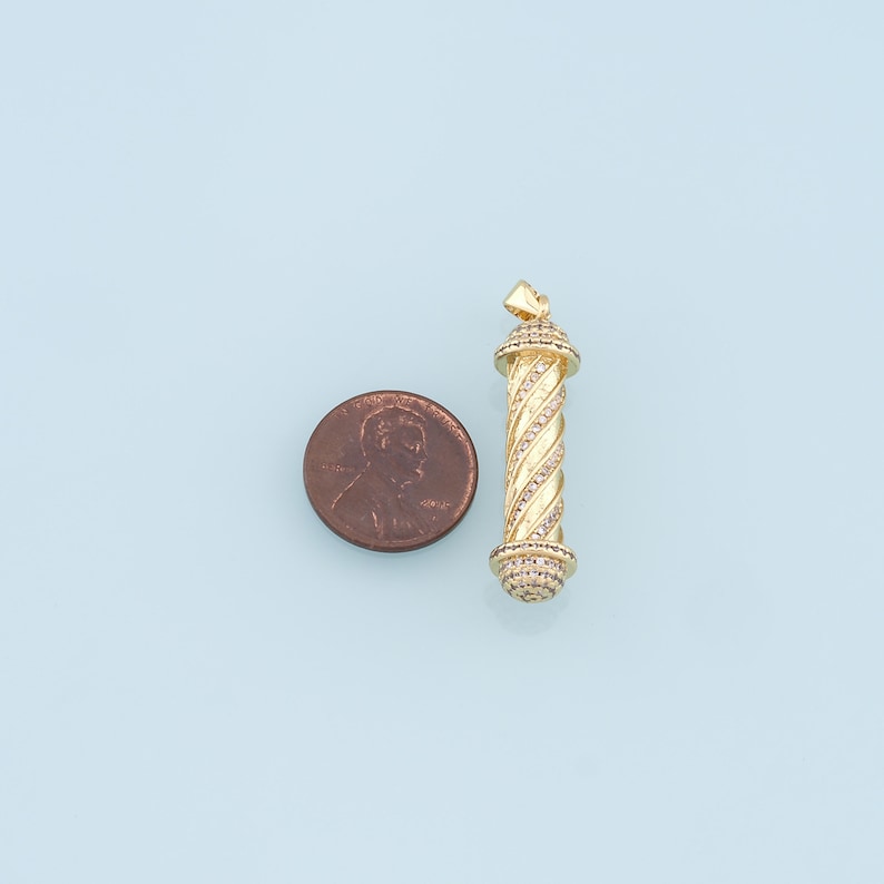 Gold Barber Charms,18k Gold Filled Barber Pendant,cz Micro Pave Barber ...