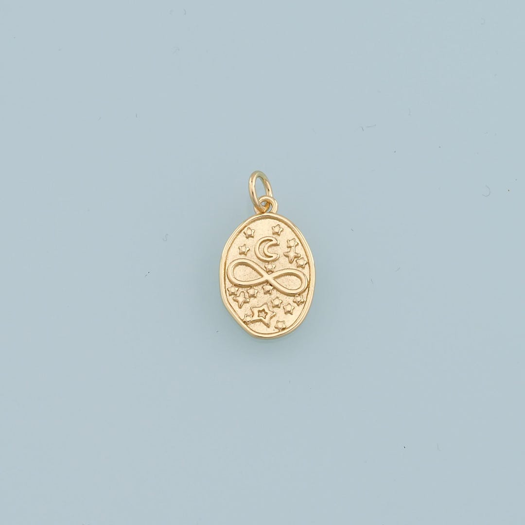 Gold Infinity Charms,18k Gold Filled Infinity Pendant,star Moon Charm ...