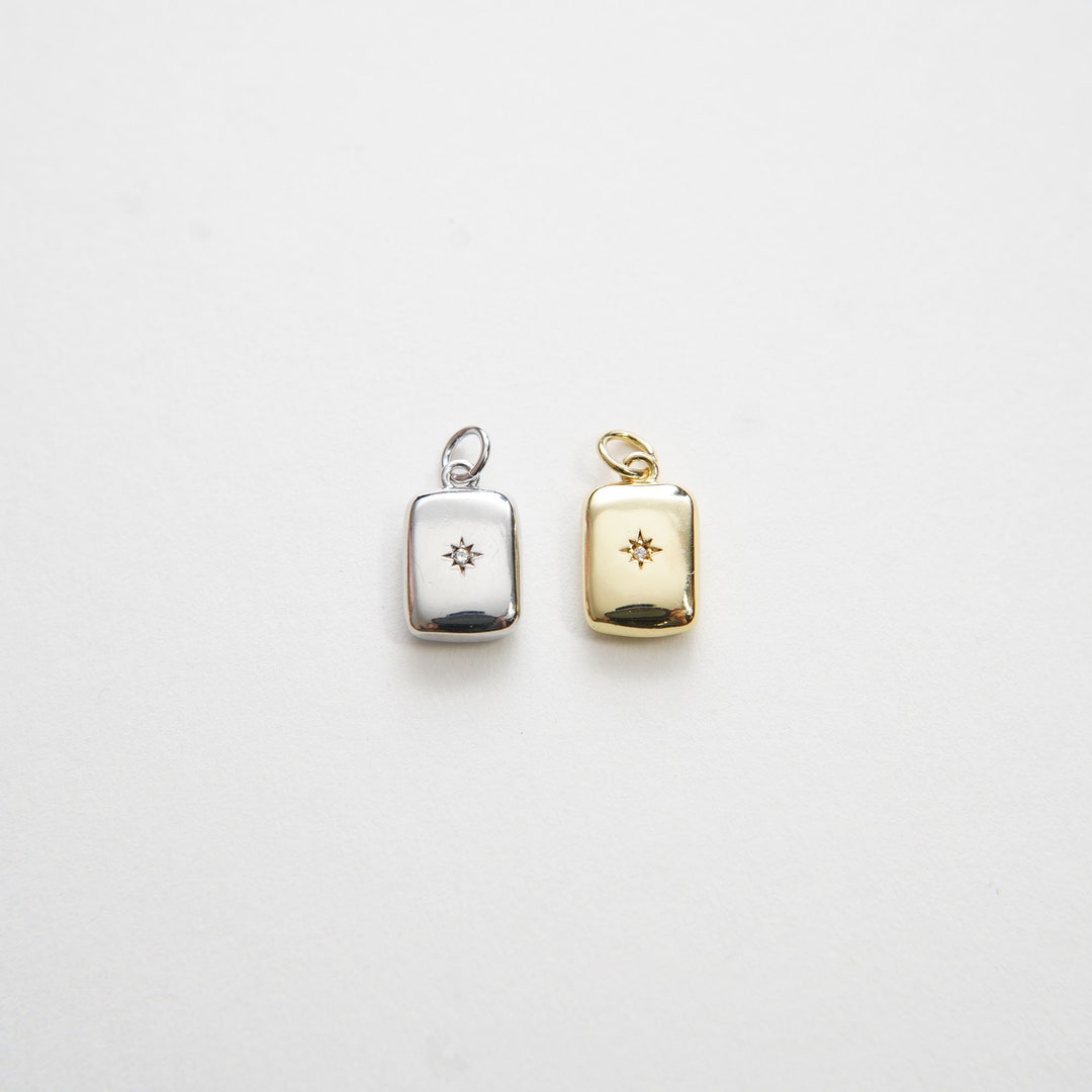 Gold Rectangle Star Charms,18k Gold Filled Star Pendant,star Charm ...