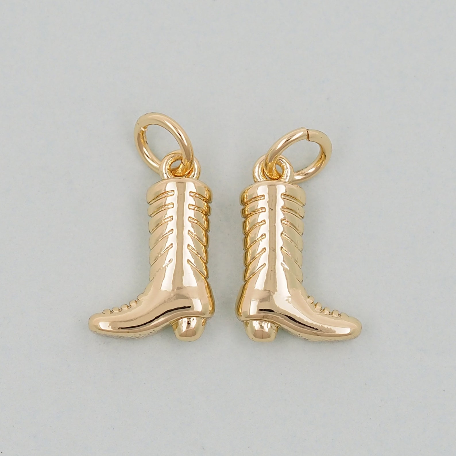 Gold Cowboy Boots Charms,18k Gold Filled Boots Pendant,boots Charm ...