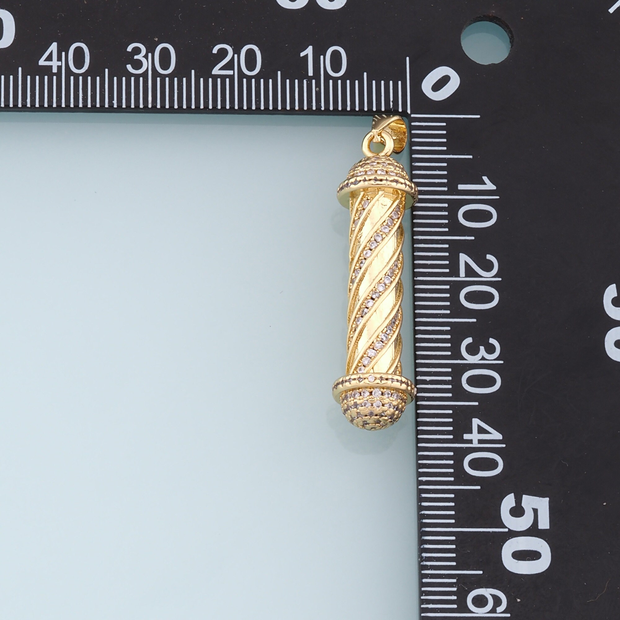 Gold Barber Charms,18k Gold Filled Barber Pendant,cz Micro Pave Barber ...