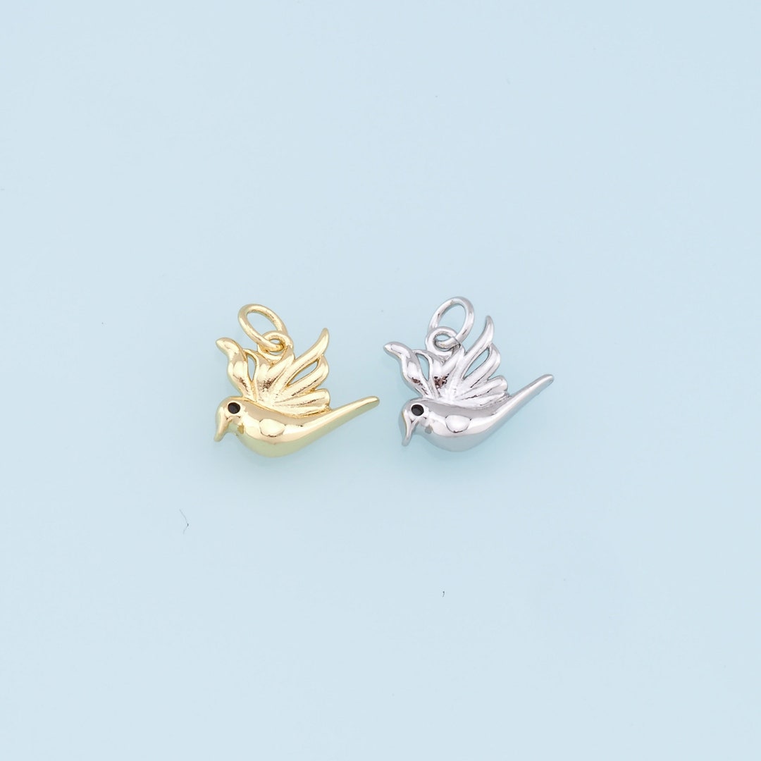 Gold Bird Charms,18k Gold Filled Bird Pendant,bird Charm Bracelet ...
