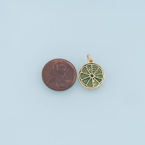Gold Lemon Charms,18k Gold Filled Enamel Lemon Pendant,fruit Charm ...