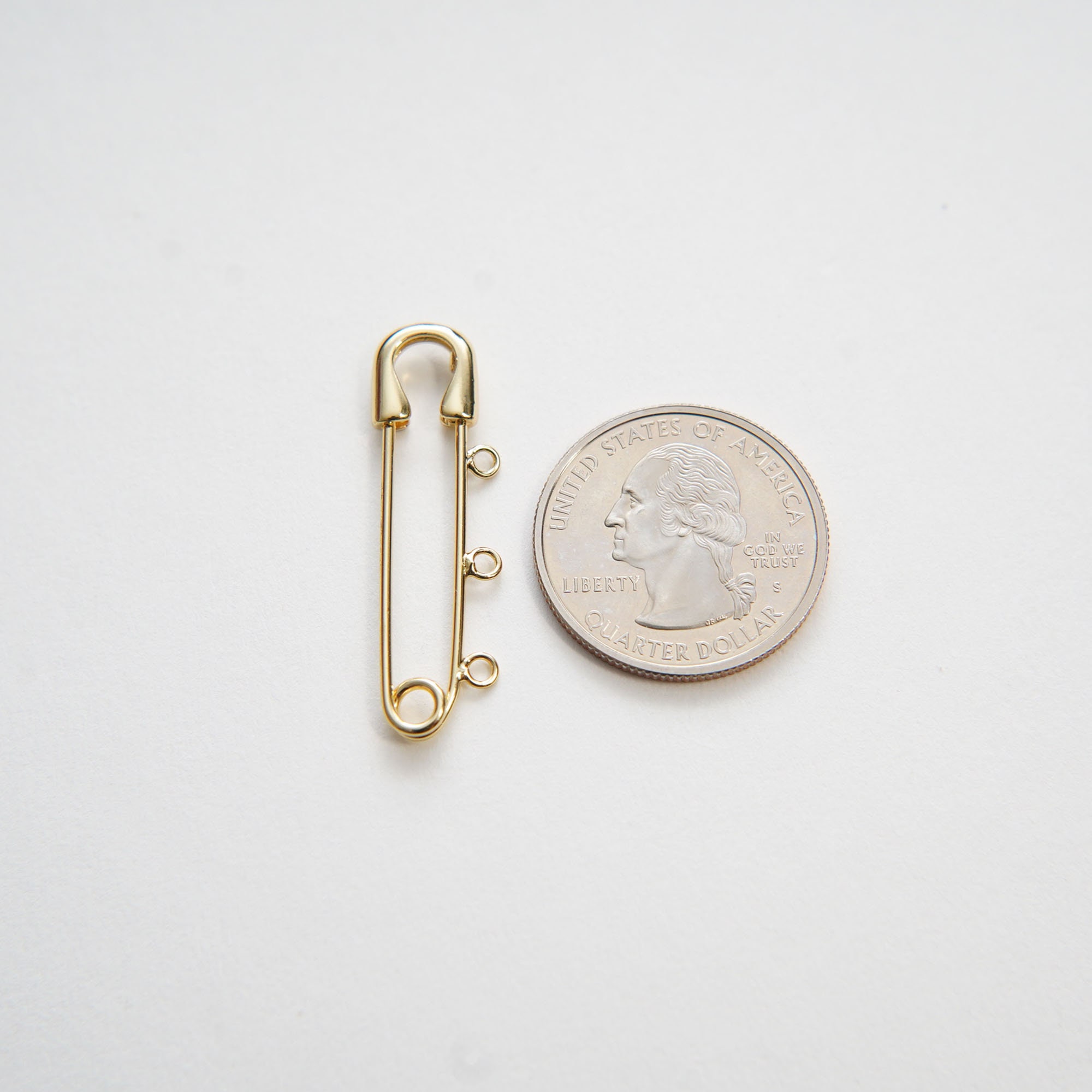 18K Gold Filled Three Loop Pin,simple Three Hole Pin,loop Kilt Pins ...