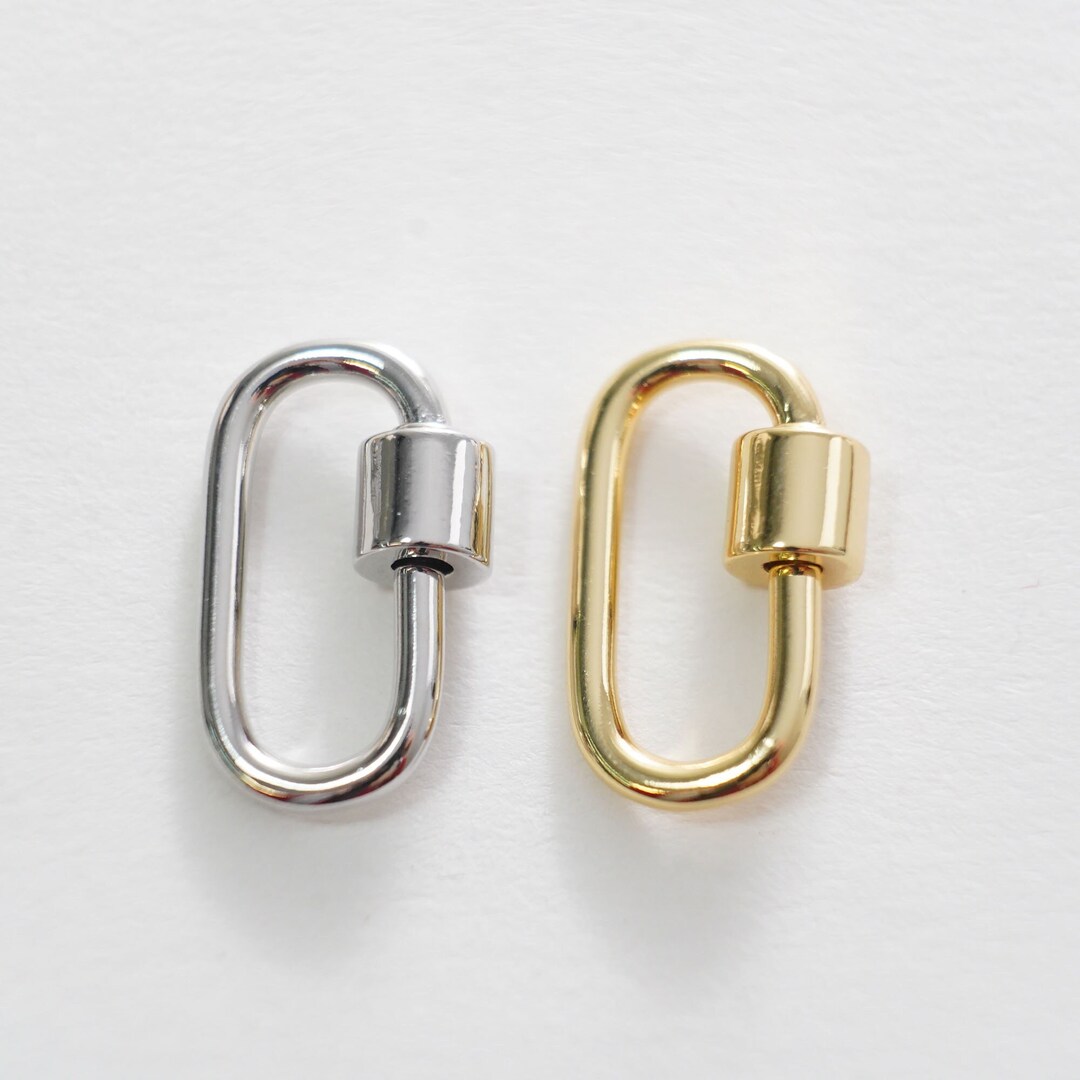 18K Gold Filled Oval Carabiner Clasp,buckle Clasp,carabiner Screw Clasp ...