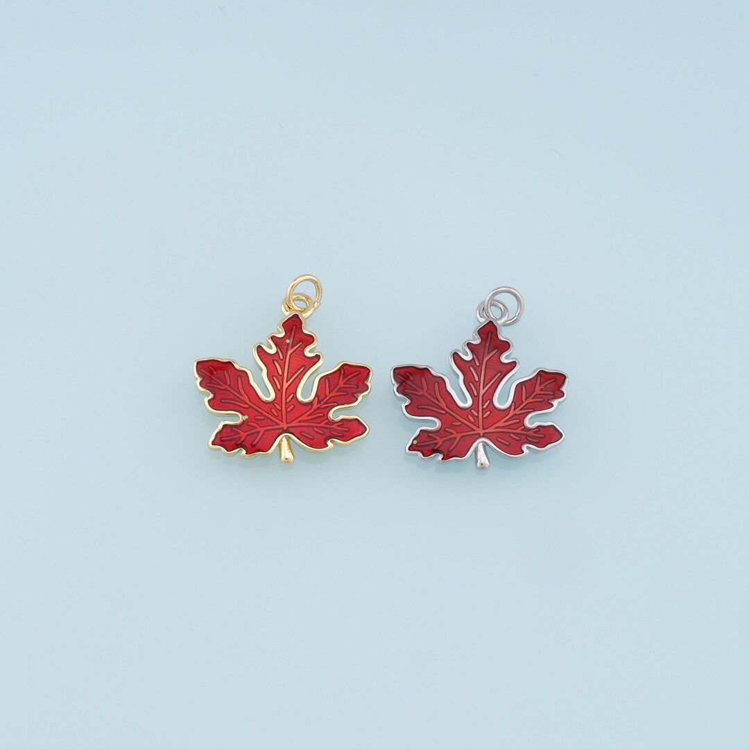 Gold Maple Leaf Charms,18k Gold Filled Maple Leaf Pendant,silver Maple ...