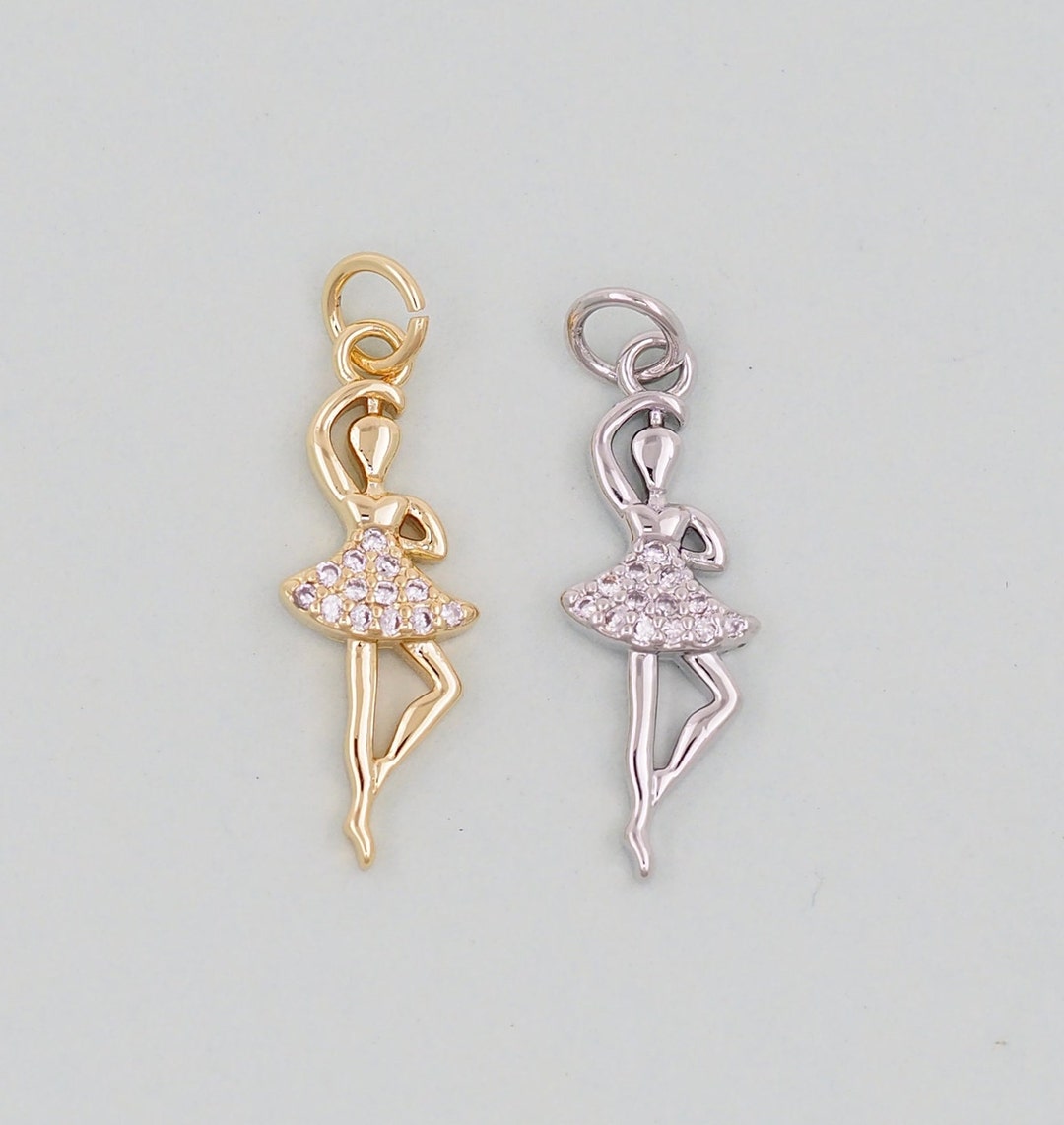 Gold Ballet Charms,18k Gold Filled Ballet Pendant,ballet Charm Bracelet ...