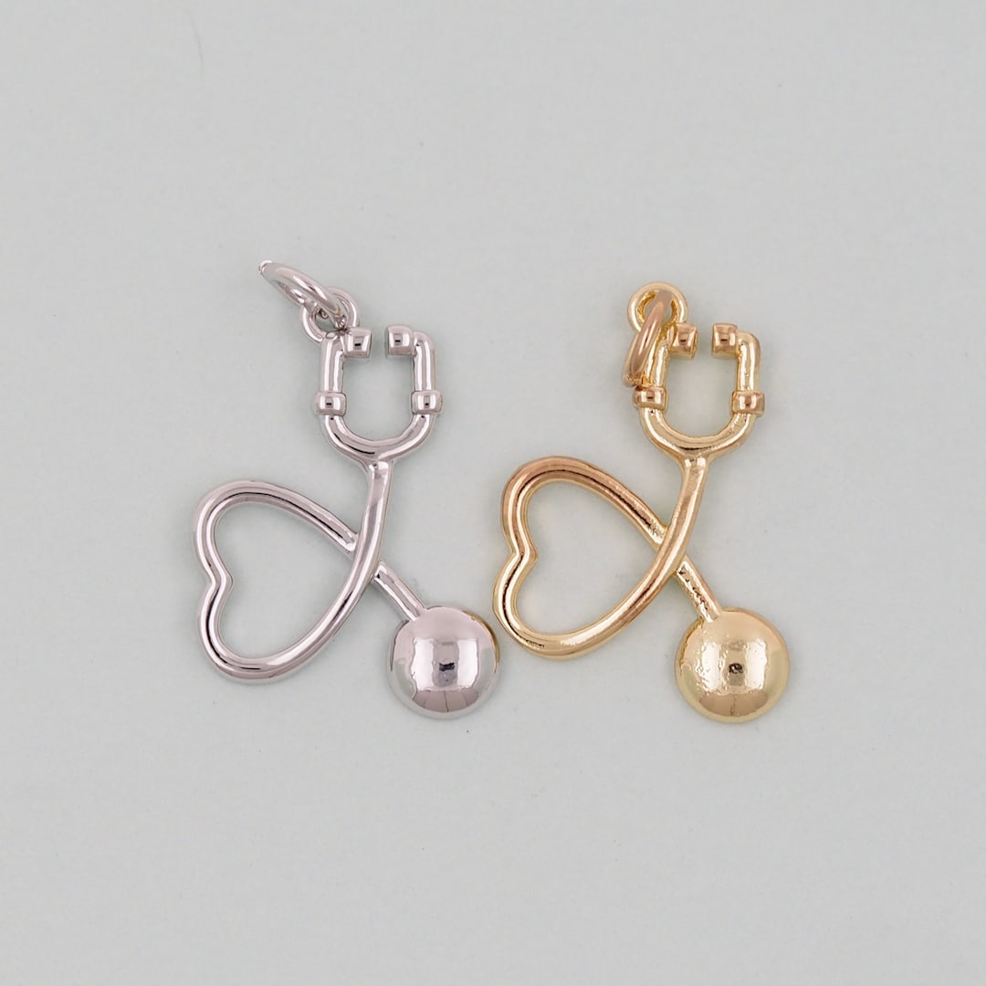 Gold Stethoscope Charms,18k Gold Filled Stethoscope Pendant,stethoscope ...