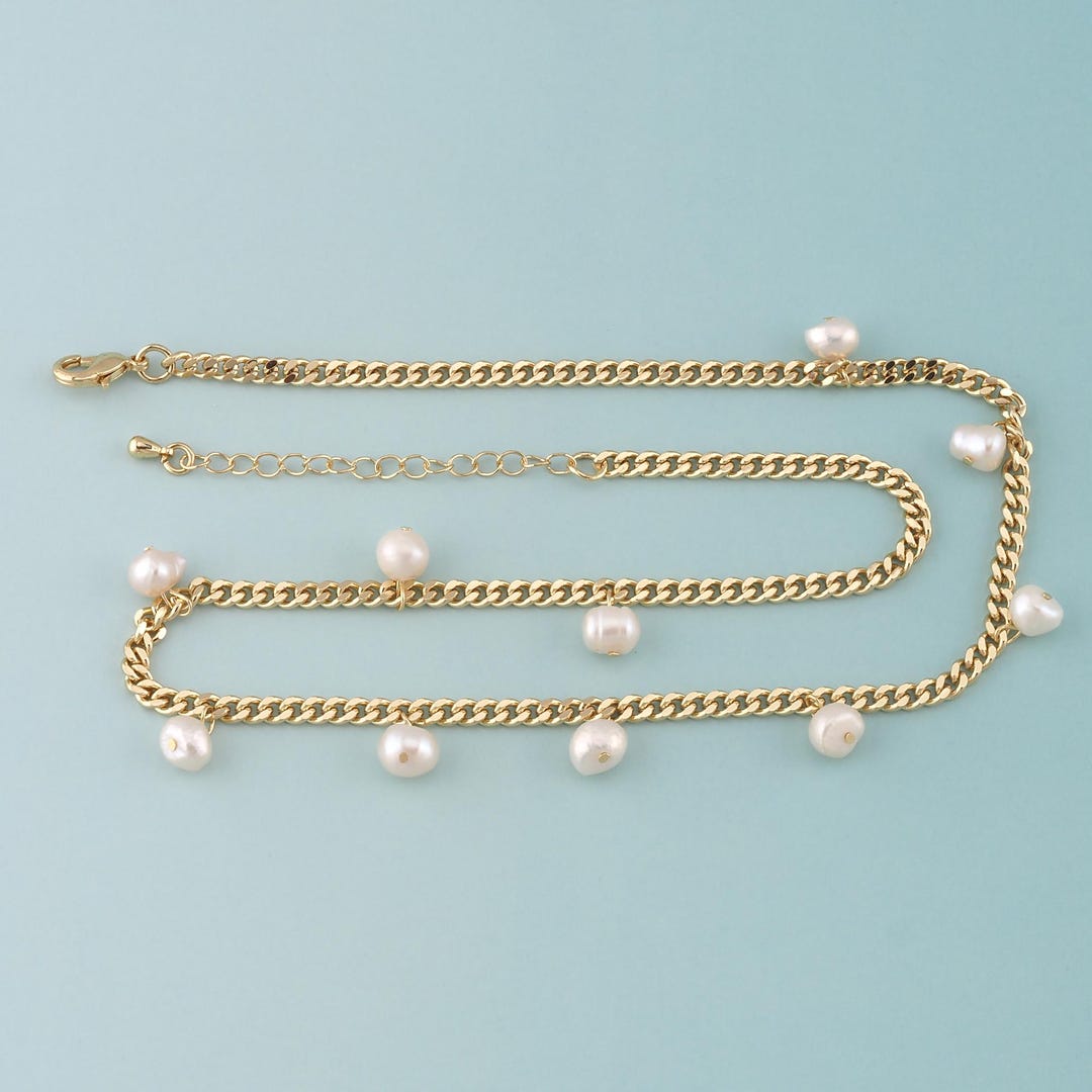 Gold Texture Chain,18k Gold Filled Pearl Cuba for Necklace Bracelet DIY ...