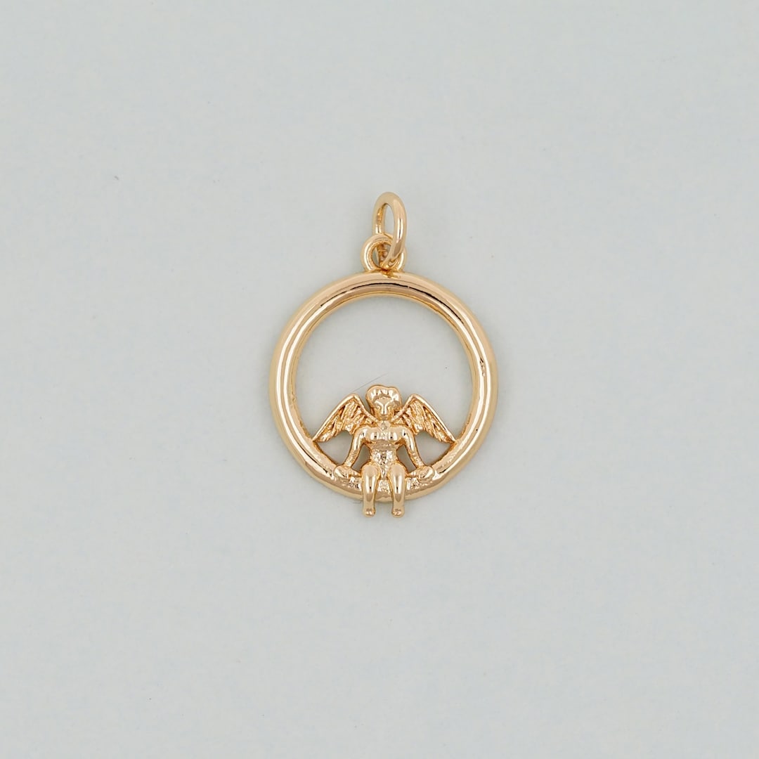 Gold Angel Charms,18k Gold Filled Angel Pendant,angel Charm Bracelet ...