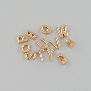 Gold Letter Charms,18k Gold Filled Letter Pendant,perforation Initial ...
