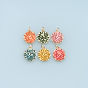 Gold Lemon Charms,18k Gold Filled Enamel Lemon Pendant,fruit Charm ...