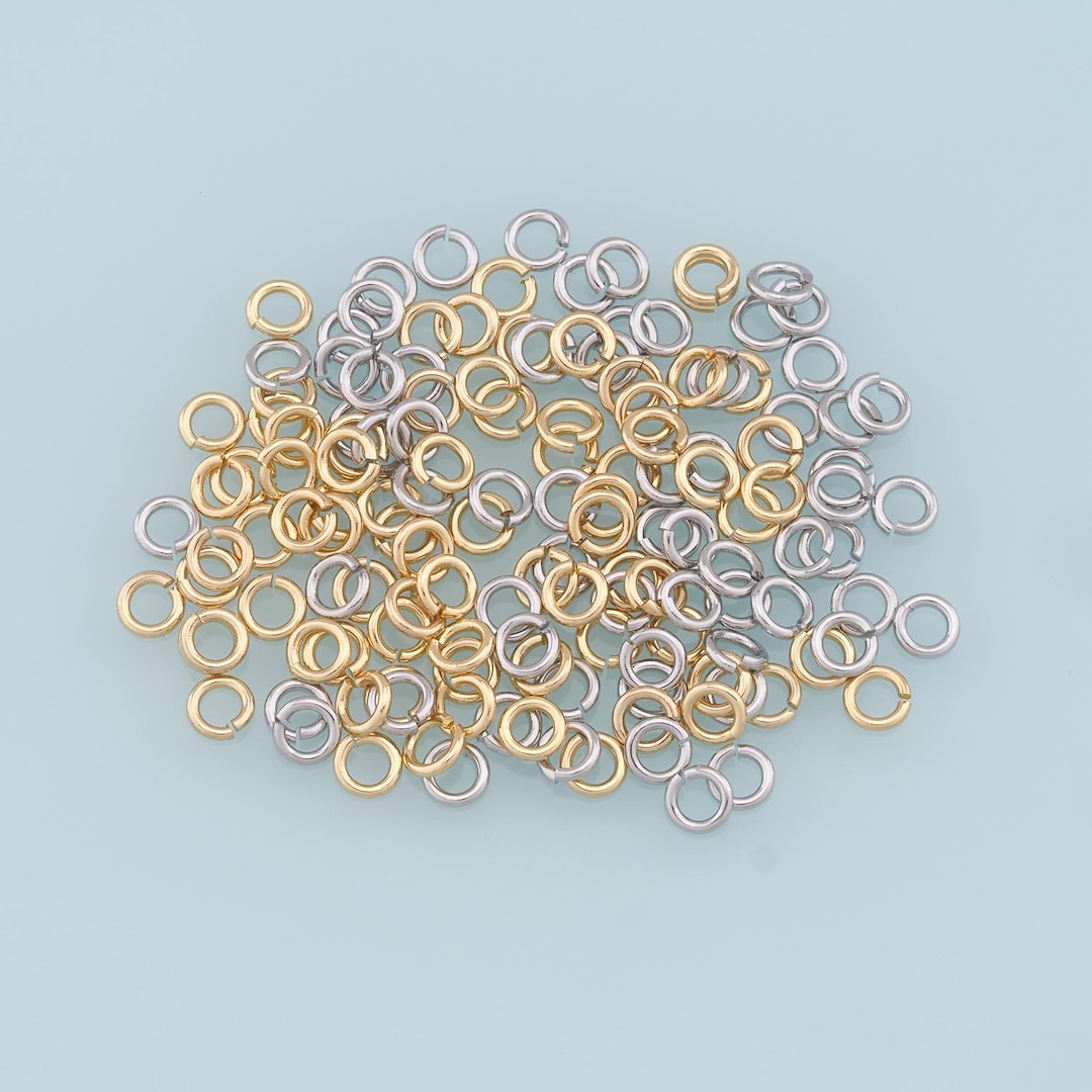100pcs 18K Gold Thickened Jump Rings,dainty O Shaped Open Jump Rings ...