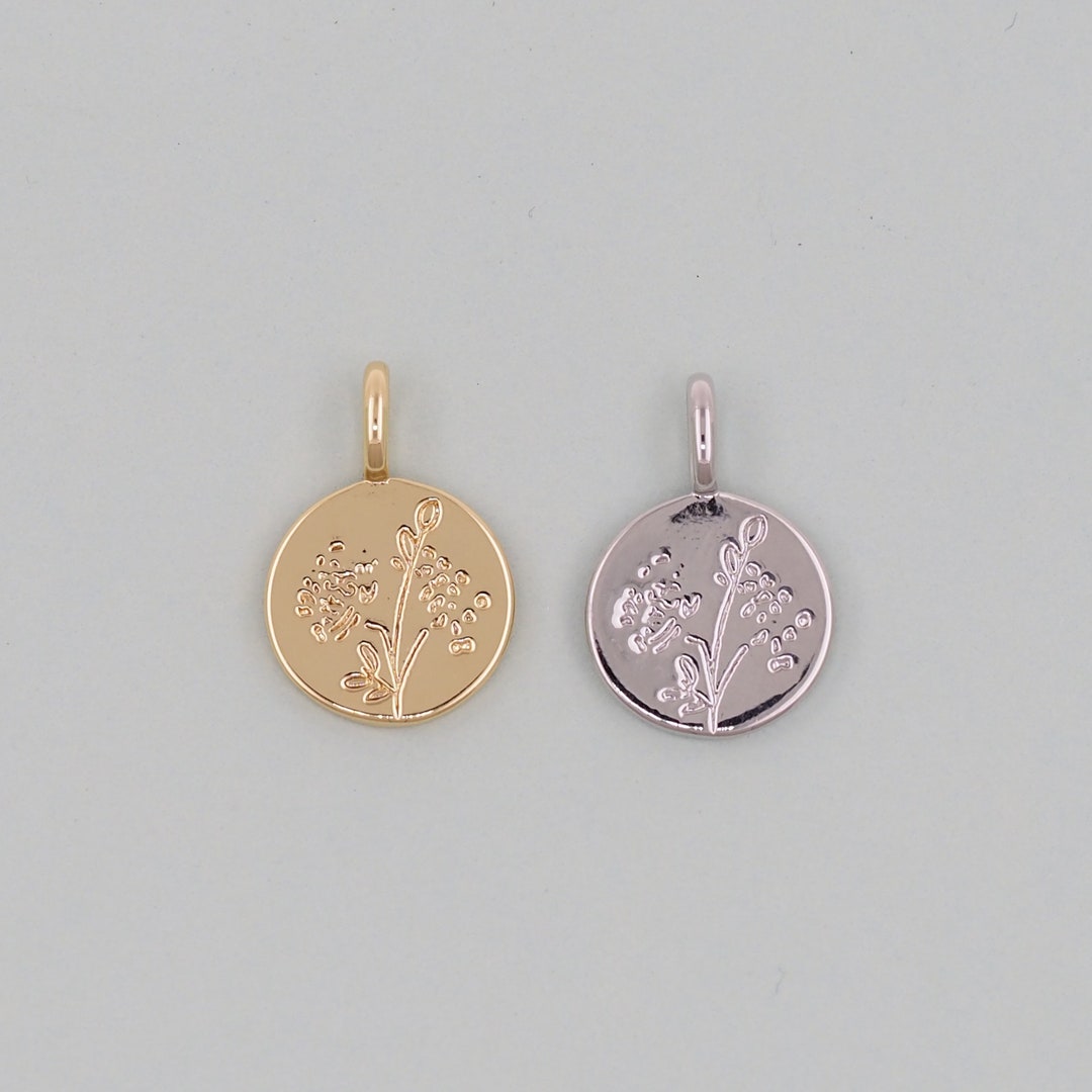 Gold Flower Charms,18k Gold Filled CZ Flower Pendant,silver Flower ...