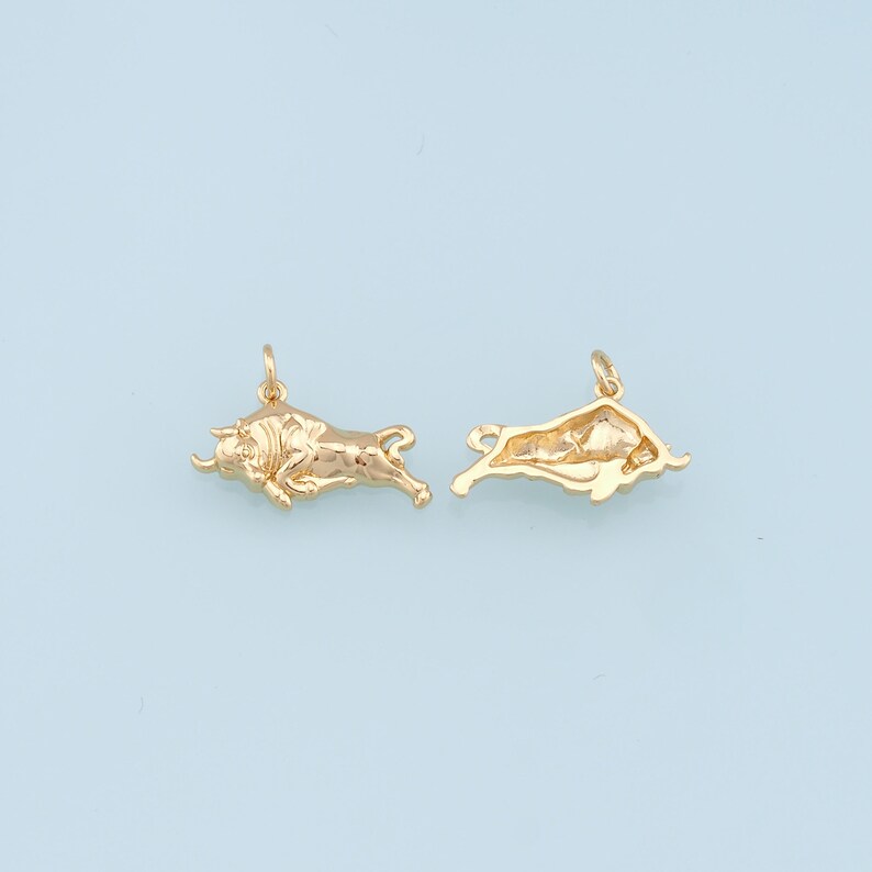 Gold Bull Charms,18k Gold Filled Bull Head Pendant,ox Charm Bracelet ...