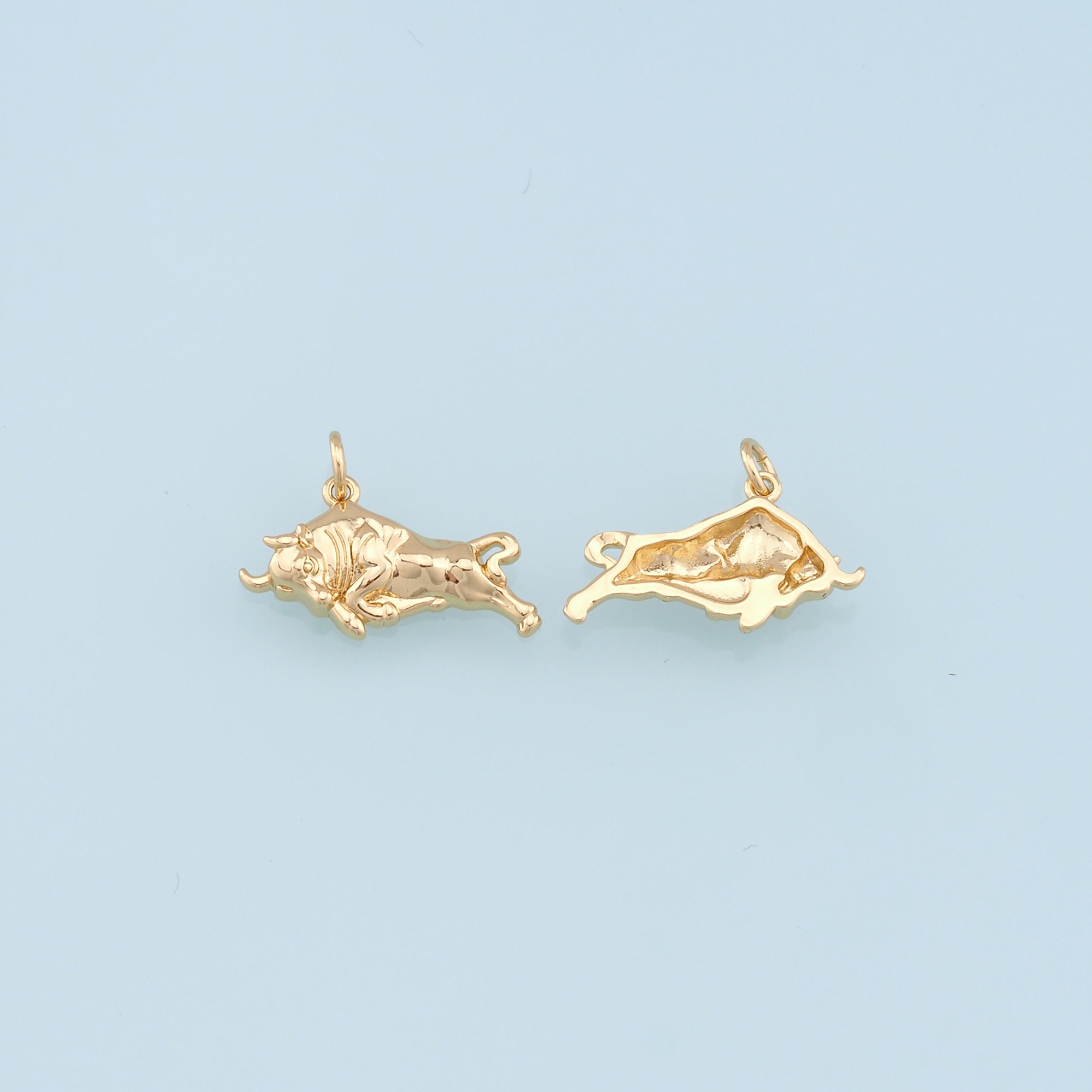 Gold Bull Charms,18k Gold Filled Bull Head Pendant,ox Charm Bracelet ...