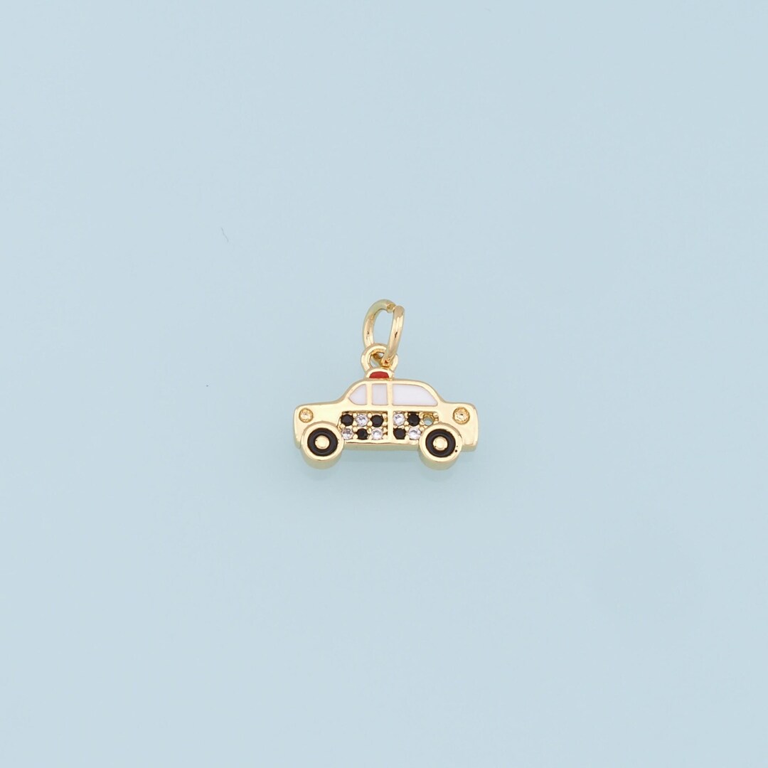 Gold Car Charms,18k Gold Filled Car Pendant,cz Micro Pave Car Charm ...