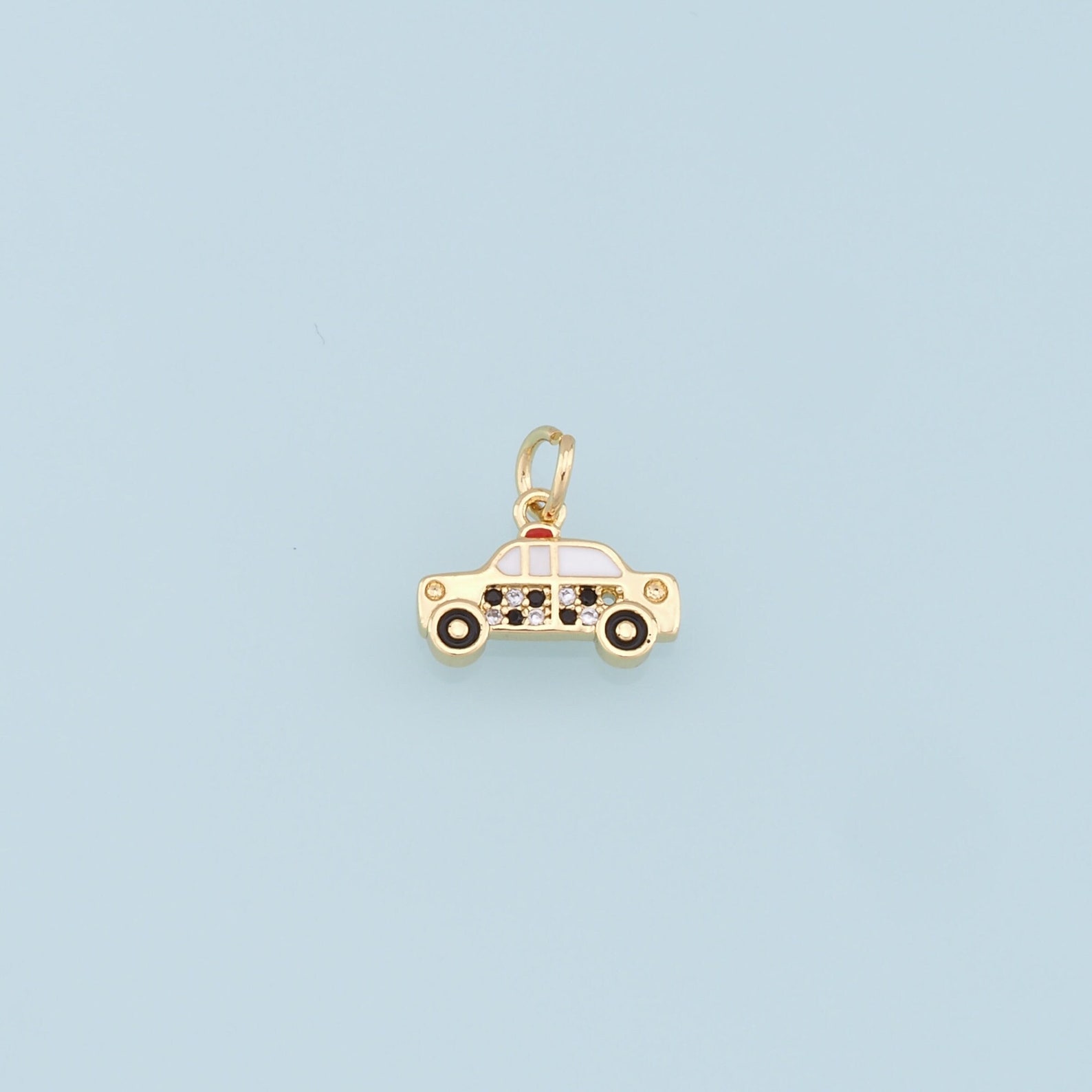 Gold Car Charms,18k Gold Filled Car Pendant,cz Micro Pave Car Charm ...