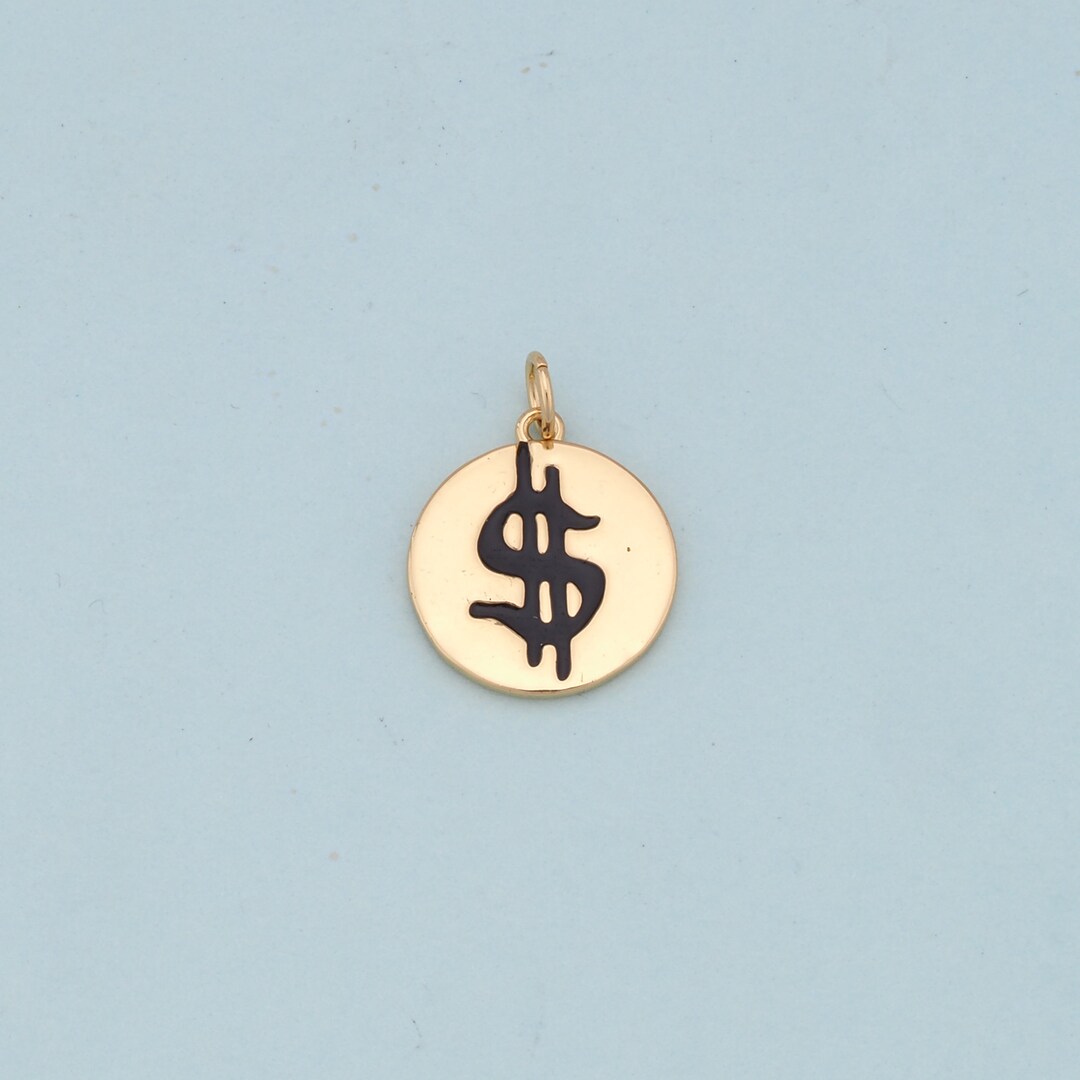 Gold Money Symbol Charms,18k Gold Filled Money Pendant,money Charm ...