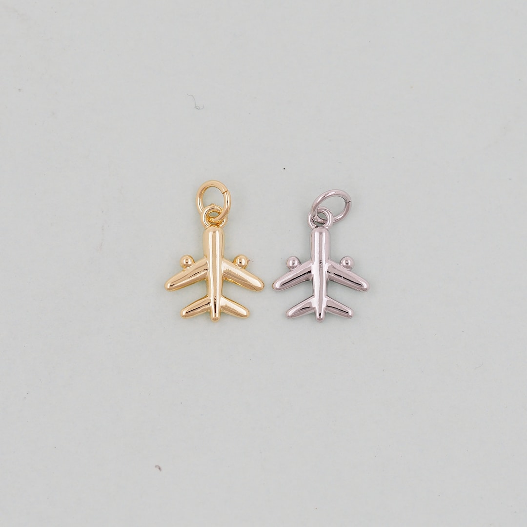Gold Airplane Charms,18k Gold Filled Airplane Pendant,airplane Charm ...