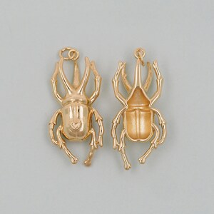 Gold Beetle Charms,18k Gold Filled Beetle Pendant,beetle Charm Bracelet ...