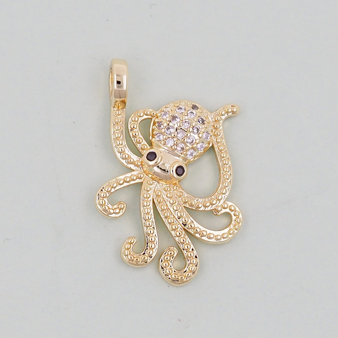 Gold Octopus Charms,18k Gold Filled Octopus Pendant,octopus Charm ...