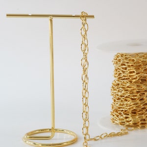 Gold Oval Chain,18k Gold Filled Rectangle Chain for Necklace Bracelet ...