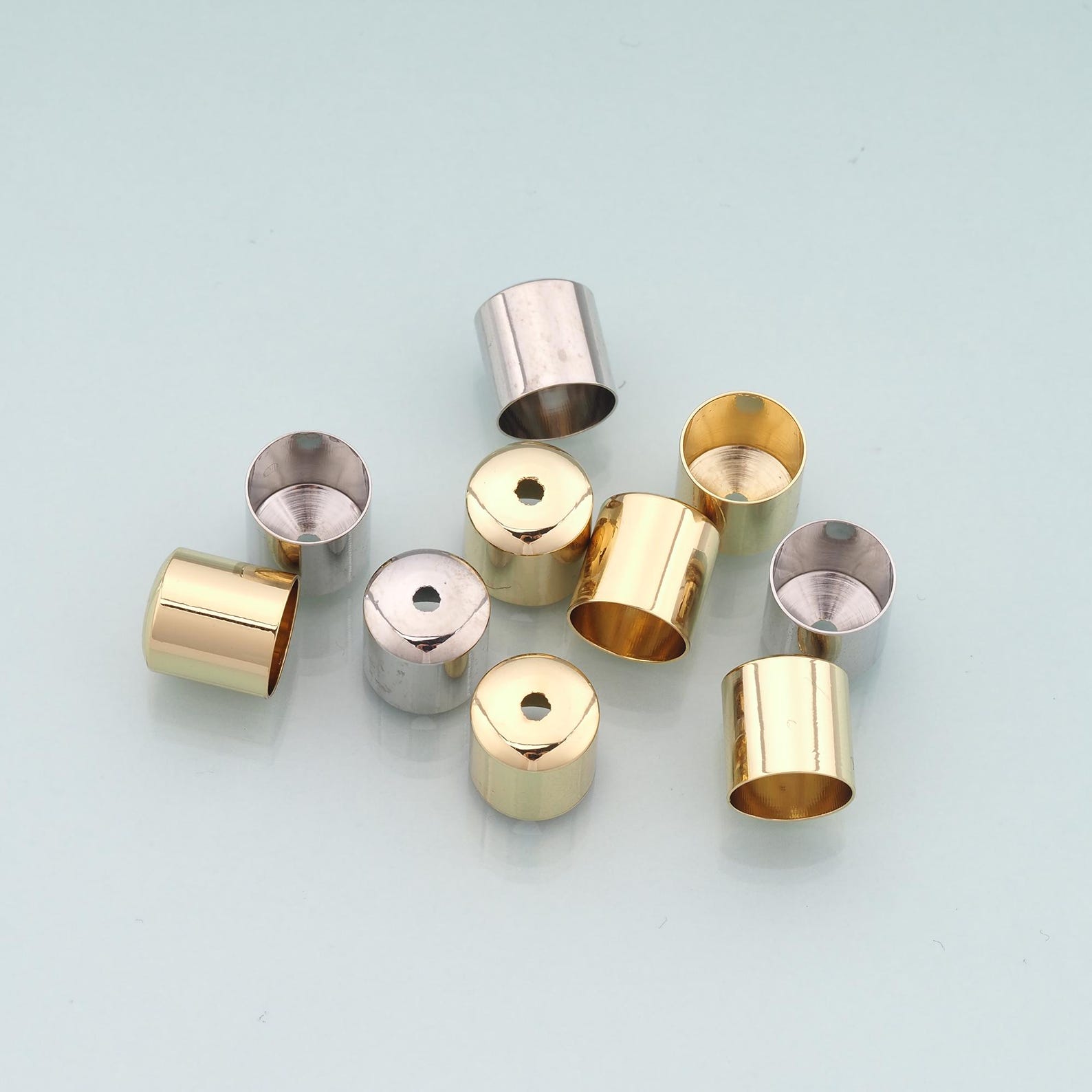18K Gold Filled End Cap Connector, Tube End Cap Clasp for DIY Jewelry ...